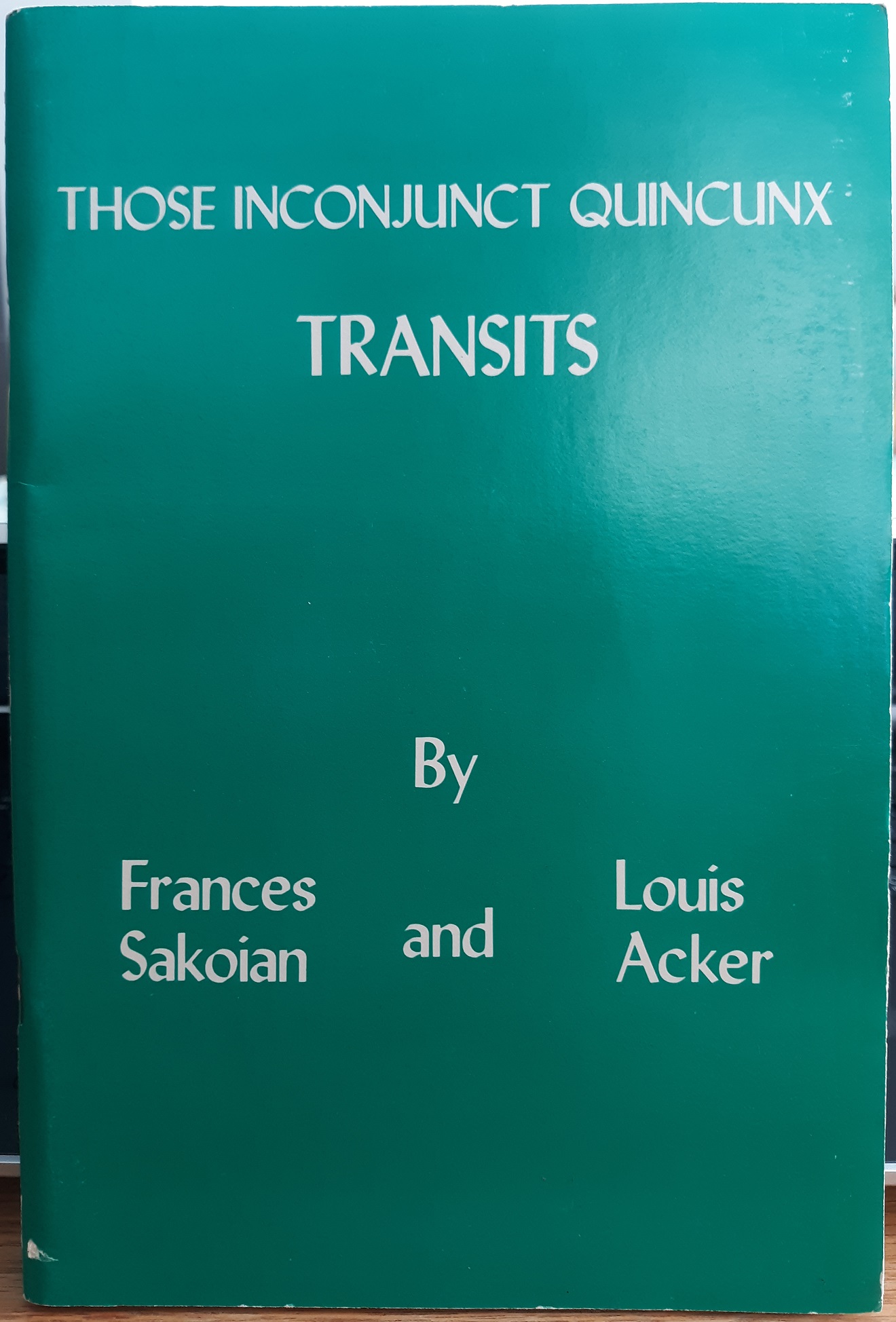 Those Inconjunct Quincunx Transits (1978) ~ by Frances Sakoian, and ...