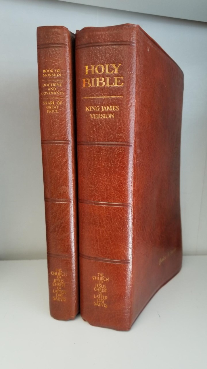 1983 — Triple Combination & Holy Bible — Calfskin Bonded Leather Lined ...