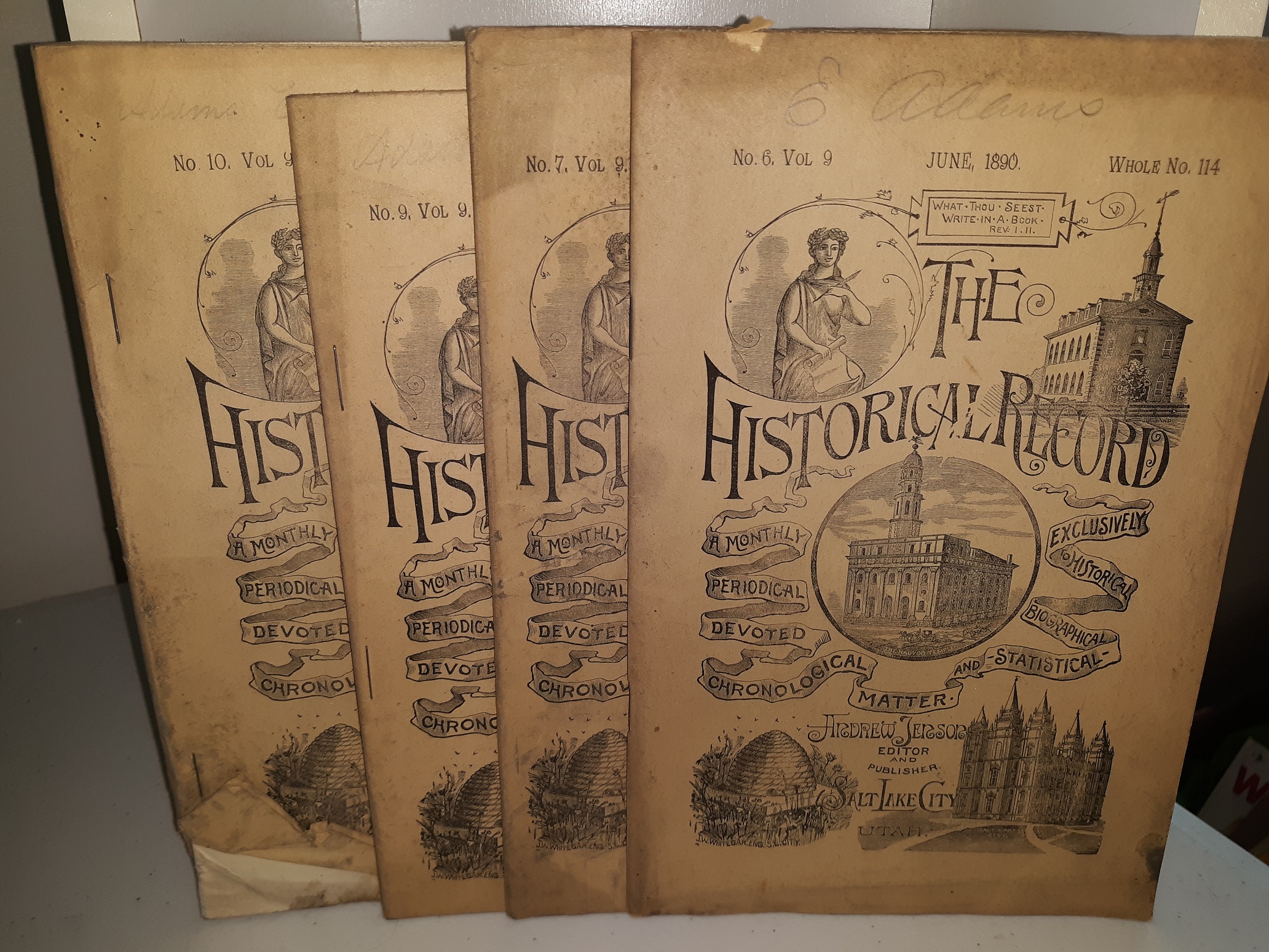 4 Issues of The Historical Record for 1890 (Uncut) (See Details ...