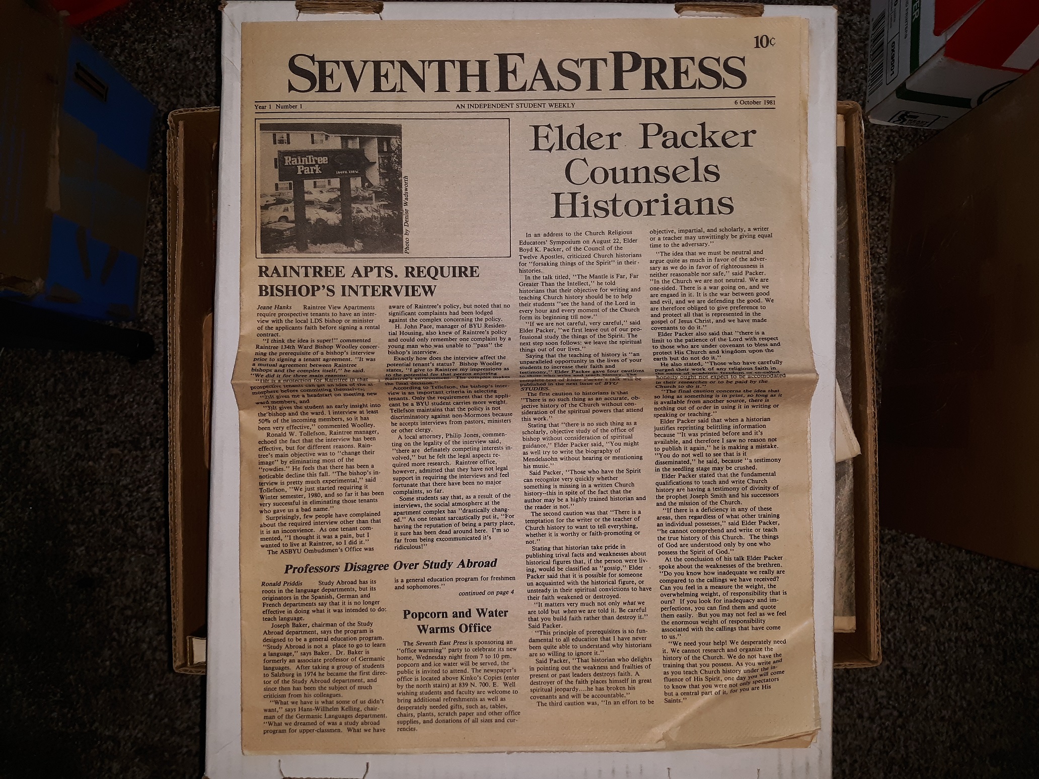 Seventh East Press: Year 1, No. 1, 6 October, 1981 (Newspaper) (1981 ...