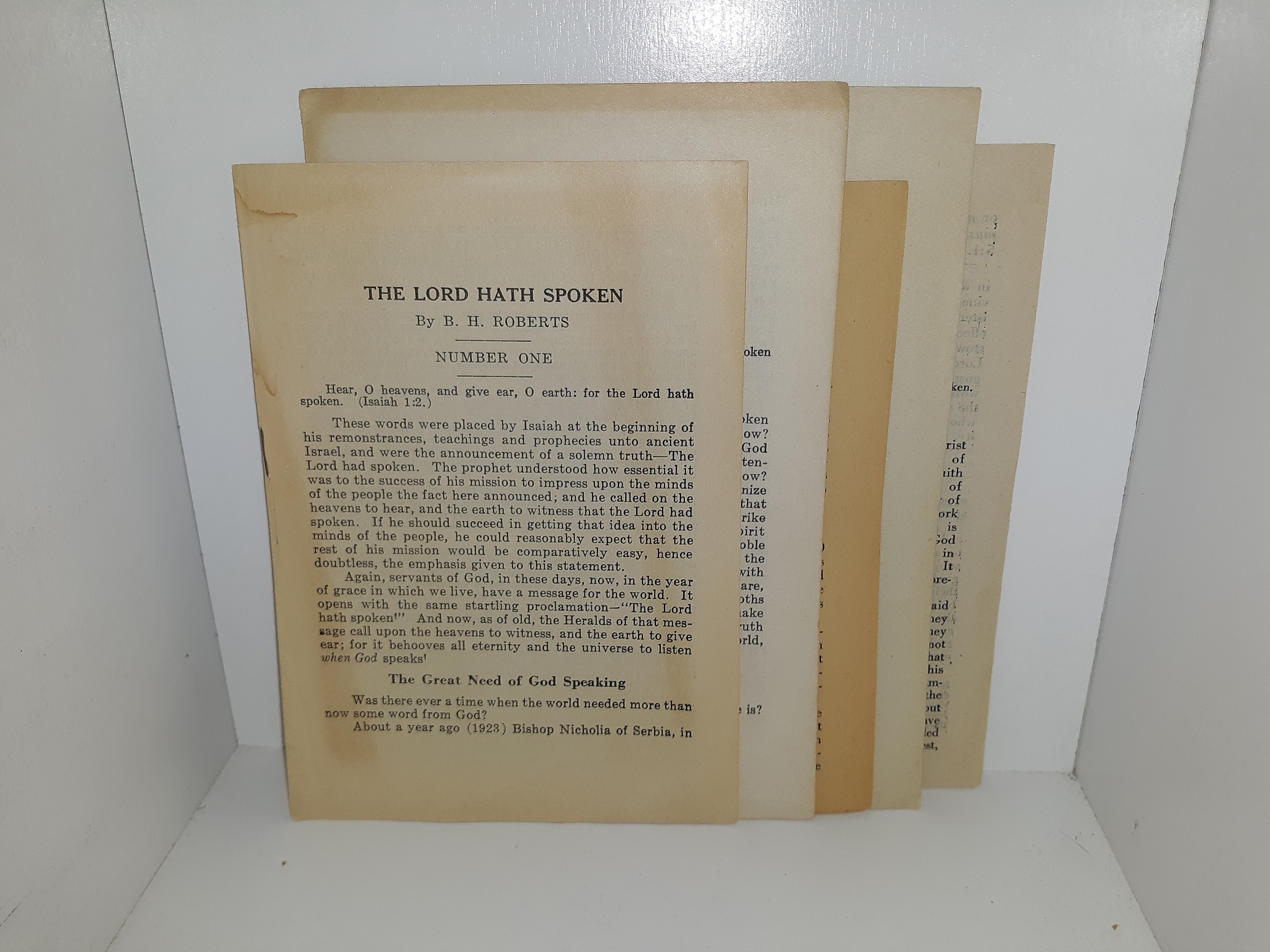 5 The Lord Hath Spoken Pamphlets ~ by B. H. Roberts – Eborn Books