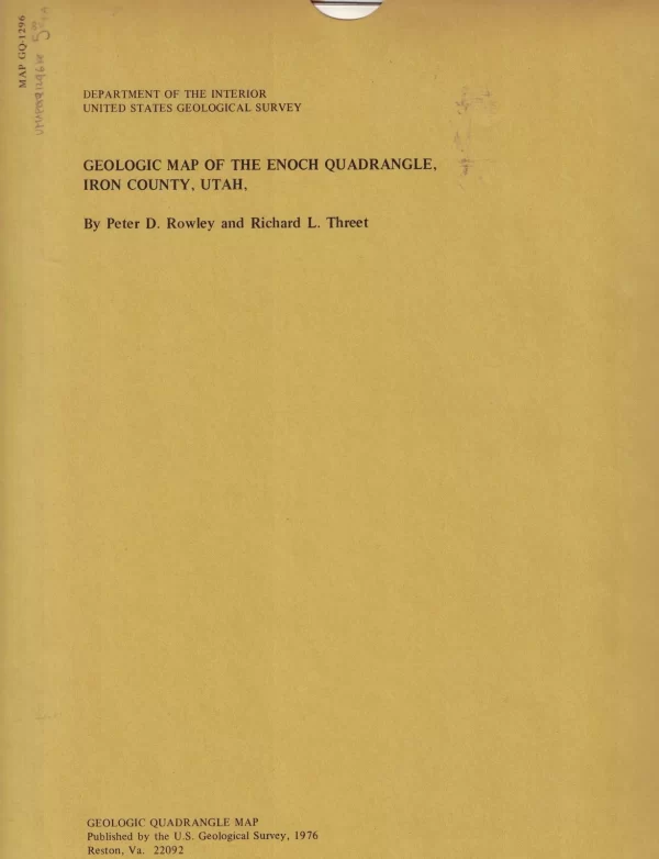 Geologic Map of the Enoch Quadrangle, Iron County, Utah (Map GQ-1296 ...