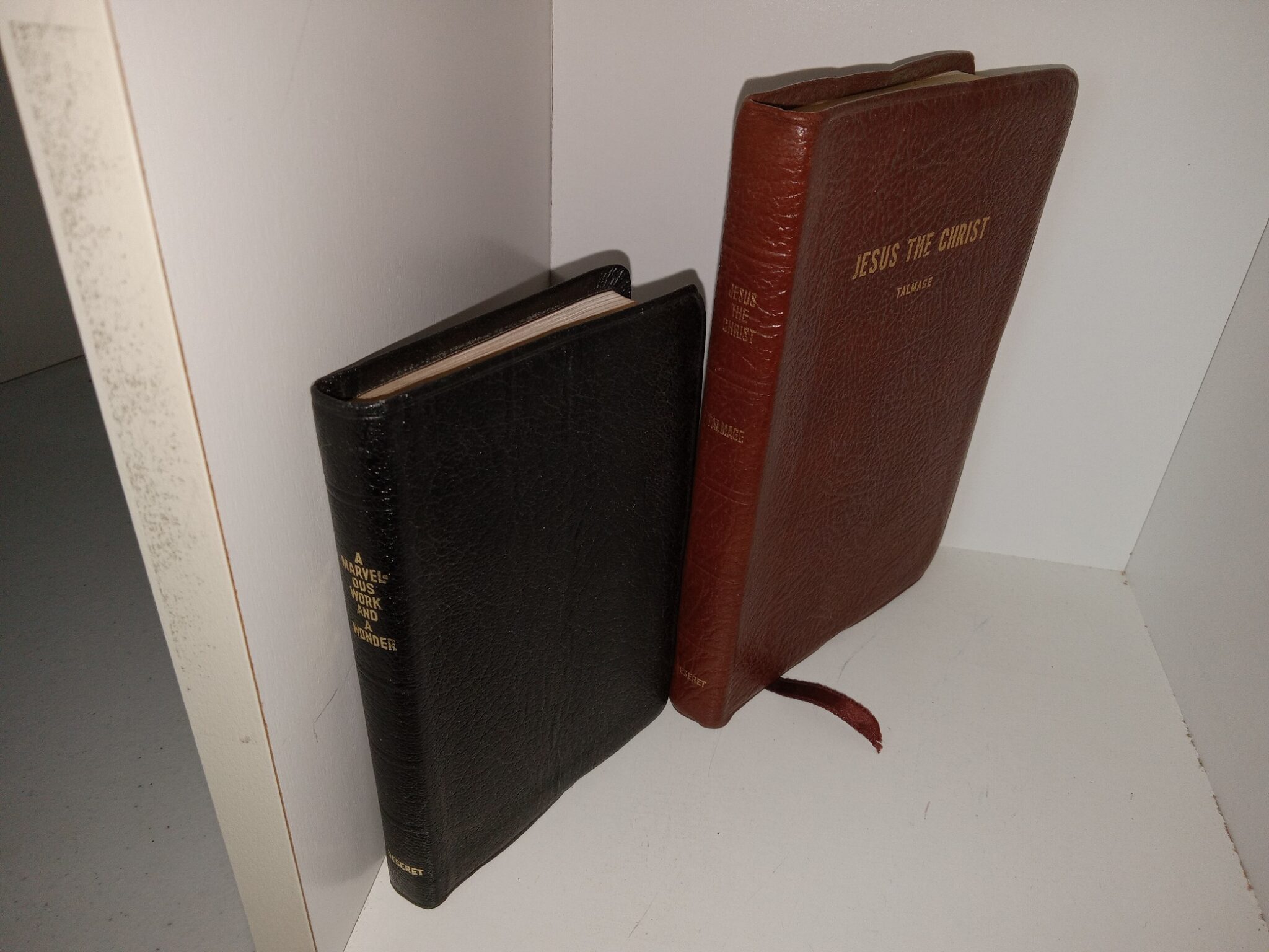 2 Leather LDS Books: A Marvelous Work and a Wonder / Jesus the Christ ...
