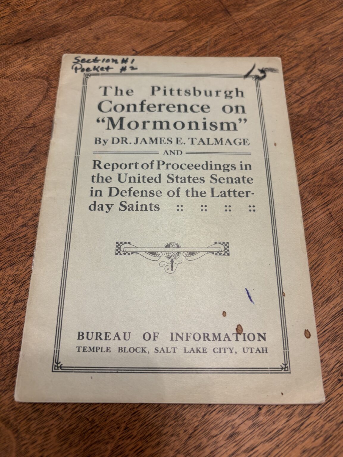 The Pittsburgh Conference on “Mormonism” by Dr. James E. Talmage – 1919 ...