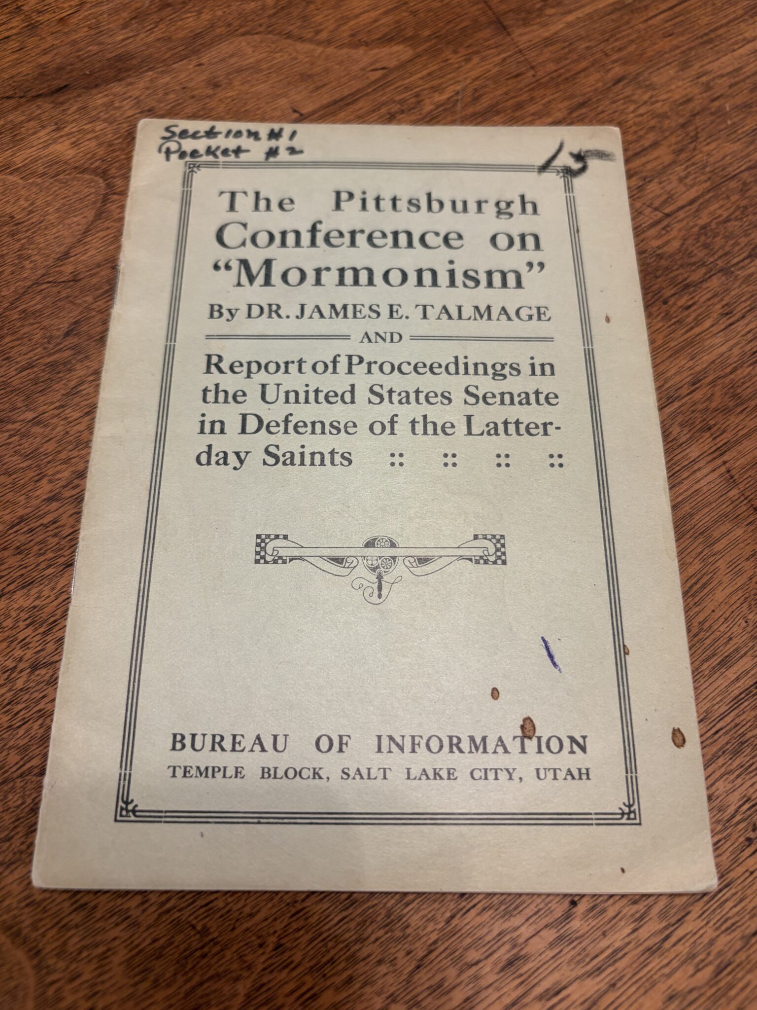 The Pittsburgh Conference on “Mormonism” by Dr. James E. Talmage – 1919 ...